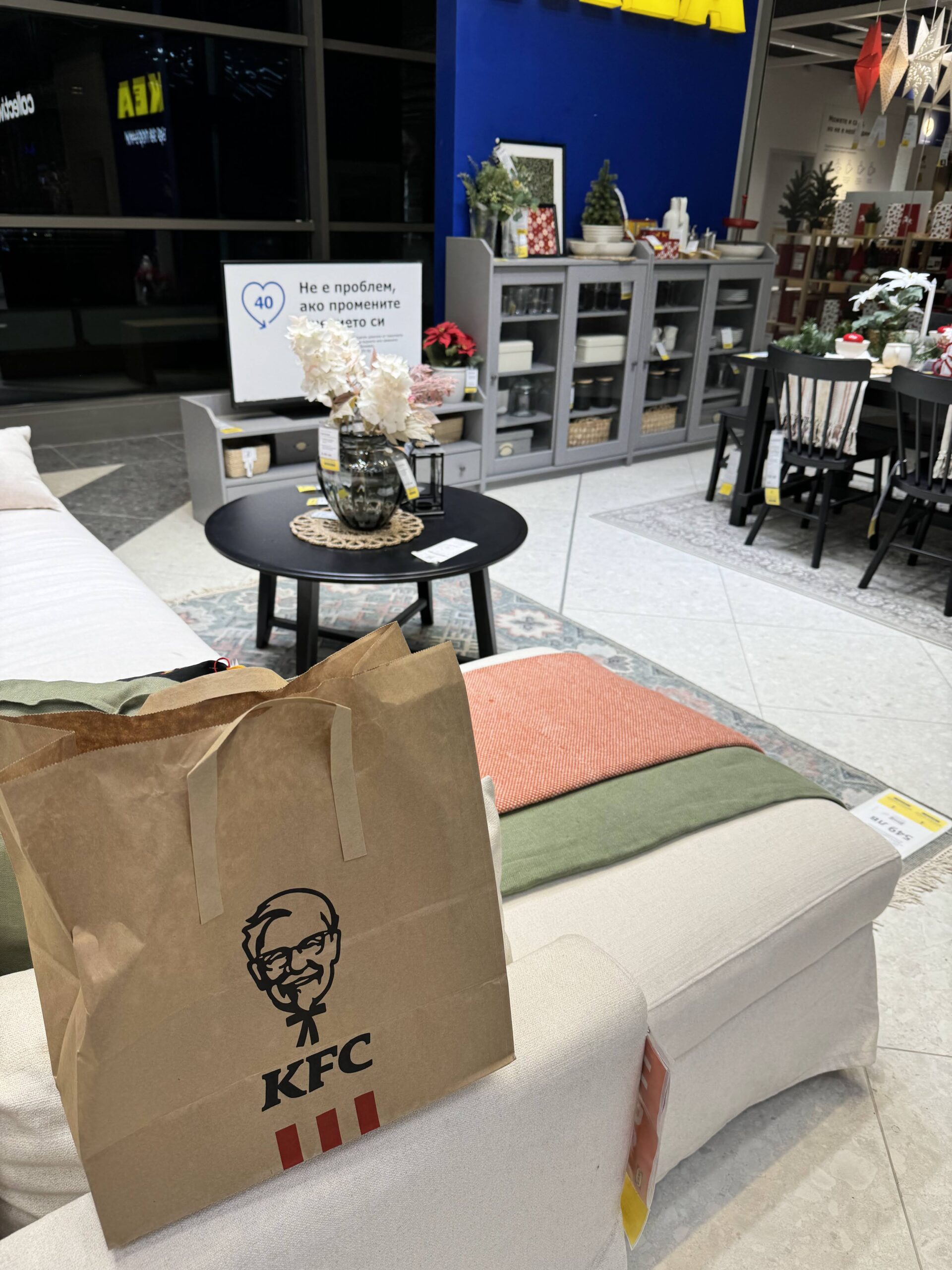 I LOVE walking around the mall with a KFC bag. – chewyland
